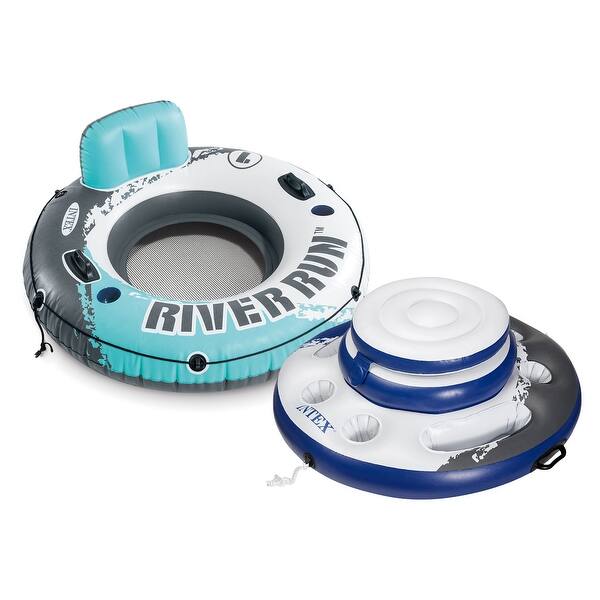 Intex River Run 1 Water Inflatable Tube Raft & Mega Chill Inflatable ...