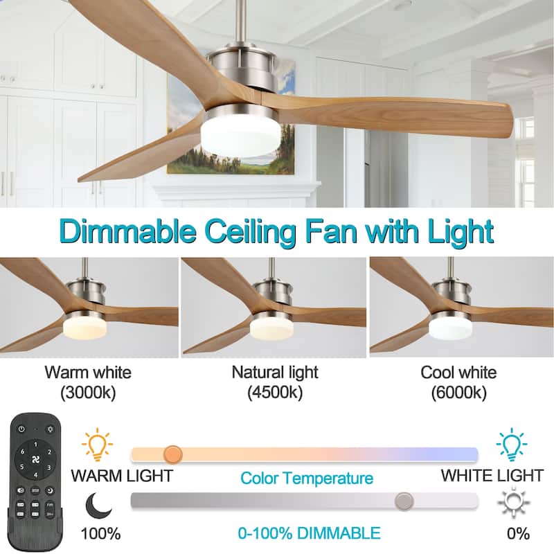 Oaks Aura Gamay 52 in. LED Indoor Solid Wood Reversible Scandi-Japanese ...