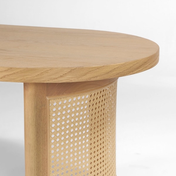 48" Oval Solid Oak Rattan Coffee Table - On Sale - Bed Bath & Beyond ...