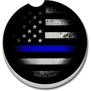 CounterArt Absorbent Stoneware Car Coaster, Blue Line, Set of 2 - Bed ...