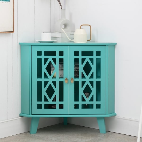 Corner Sideboard Cabinet with Doors and Shelves Free Standing Corner Storage Organizer Bed Bath Beyond 37357487