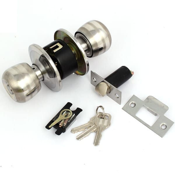 Home Bedroom Door Stainless Steel Privacy Round Knob Lock Lockset w ...