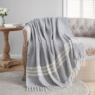 VCNY Home Tanya Cotton-Rich Twill Stripe Throw, 50" x 60" - Bed Bath ...