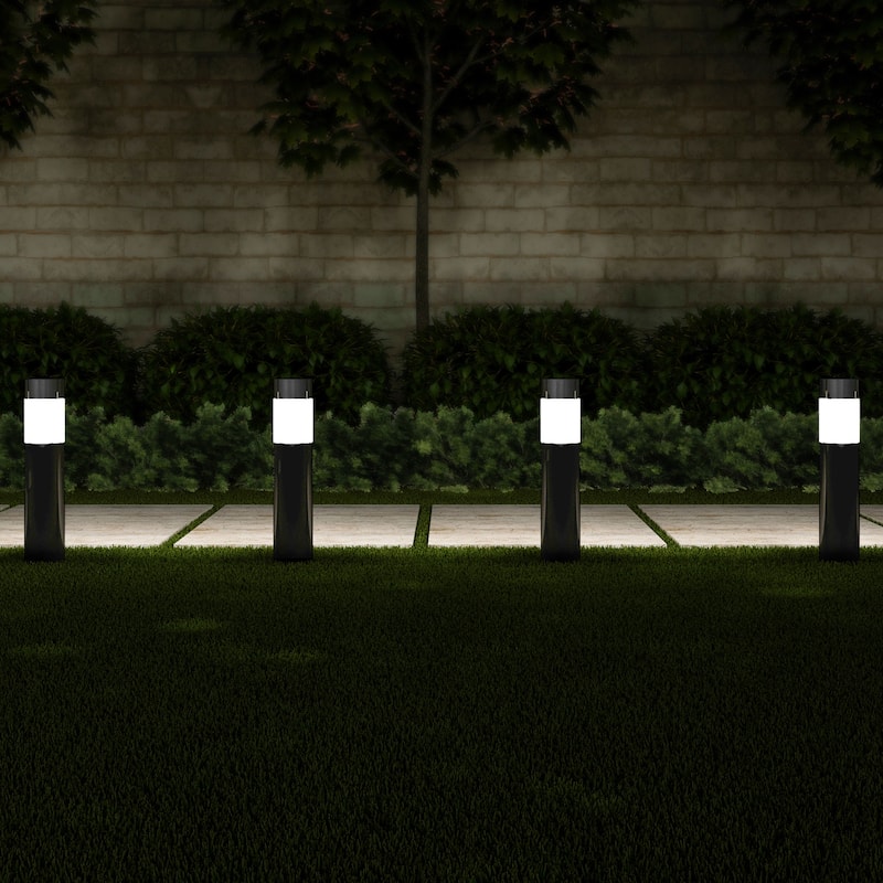 Solar Path Bollard Lights, Set of 6 15" Pure Garden - Overstock - 23556484
