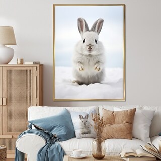 Designart "Nimble Hopper Rabbit II" Animals Rabbit Framed Wall Art ...