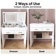Flip Top Vanity Desk with Built-in LED Mirror, Outlet, 2 Drawers ...