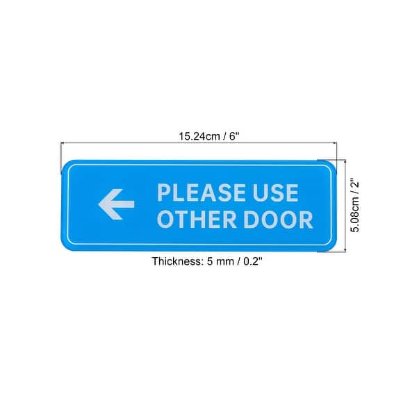 Please Use Other Door Left Arrow Sign, Acrylic Self Adhesive Door ...