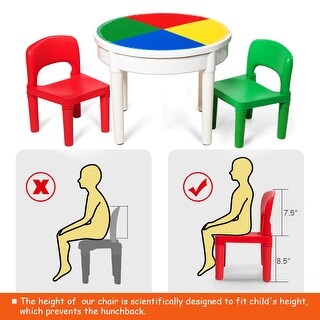 Costway 3 In 1 Kids Activity Table Set Water Craft Building Brick Table - Bed Bath & Beyond ...