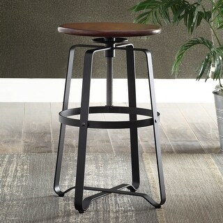Nova Chestnut Wood Adjustable Stool with Black Metal Base - Bed Bath ...