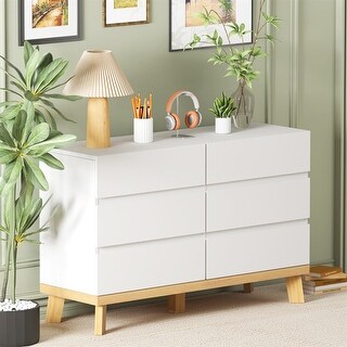 6-Drawers MDF White Storage Cabinet - Bed Bath & Beyond - 38318710