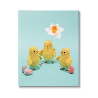 Stupell Spring Chicks Floral Easter Eggs Canvas Wall Art by Lemon ...