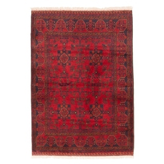 ECARPETGALLERY Hand-knotted Finest Khal Mohammadi Red Wool Rug - 3'5 x ...