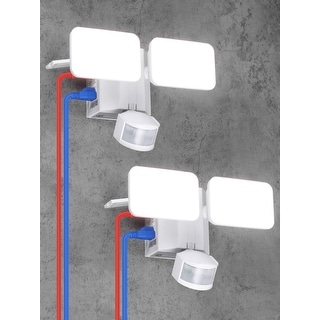 2 Pack LED Flood Light with GFCI Outlets, Motion Sensor & Dusk to Dawn ...