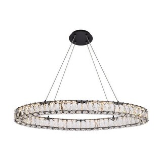 Elegant Lighting Monroe 36 inch Led Oval Single Pendant - Black - 36 ...