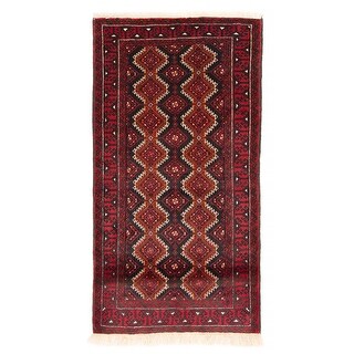 ECARPETGALLERY Hand-knotted Royal Baluch Black Wool Rug - 3'4 x 5'3 ...