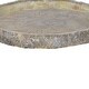 Round Shape Cemented Log Plate with Distressed Details, Gray - Bed Bath ...