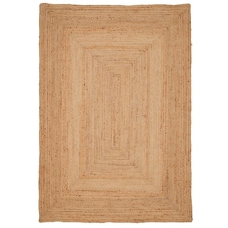 KUKOON Natural Braided Jute Rustic Beige Living Room Rug - Bed Bath ...