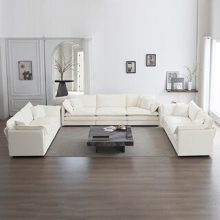 Oversized Upholstered Extra Deep Seat Sofa with 3 Seater Sofa and 2 ...