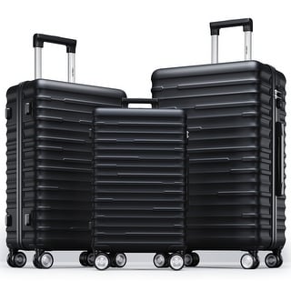 Luggage Expandable 3 Piece Sets ABS Spinner Suitcase Built-In TSA lock ...