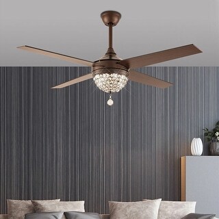 42'' Modern Chandelier Ceiling Fan Light Pendent Mount LED Lamp Remote ...