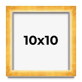 10x10 Shadow Box Frame Gold | 1.625 Inches Deep Real Wood Traditional ...