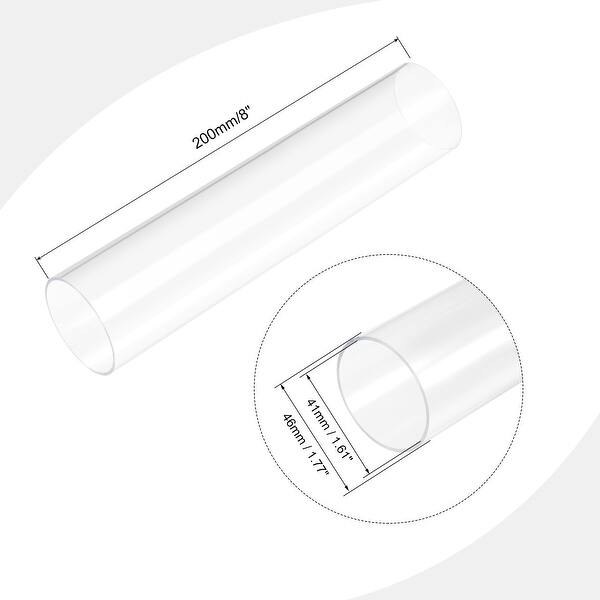 Clear Rigid Acrylic Pipe 41mm ID x 45mm OD x 200mm Round Tube - Bed ...