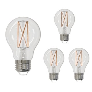 Bulbrite LED Filament Pack of (4) 14 Watt Dimmable A19 Light Bulb with Clear Glass Finish and ...