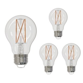Bulbrite LED Filament Pack of (4) 9 Watt Dimmable A19 Light Bulb with ...