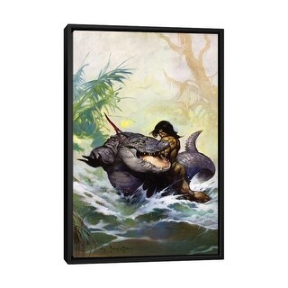 iCanvas "Monster Out of Time" by Frank Frazetta Framed Canvas Print ...