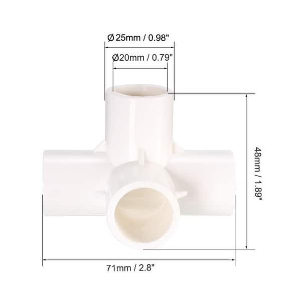 4 Way Tee Fitting Elbow - Furniture - Elbow Fittings 6Pcs - White - Bed ...