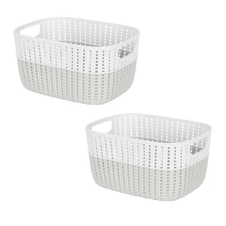 Simplify 2-Tone Decorative Medium Storage Basket - Bed Bath & Beyond ...