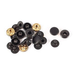 6Set Black Metal Snap Fastener Poppers Sewing Press Studs Buttons 10mm ...