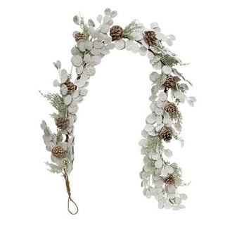Silver Dollar Shine Garland - White/Brown/Green - L - 60.00 in. - Bed ...