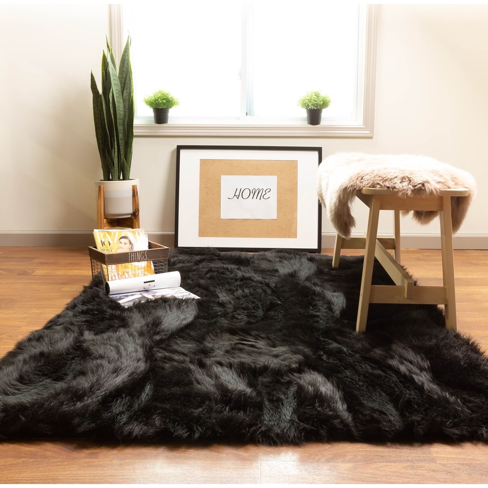 Fur black rug store