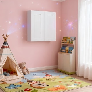 36 Inch Shaker Double Door Wall Cabinet Solid Wood Two Adjustable ...