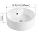 White Ceramic Vessel Sink, Counter Basin with Overflow & Easy Drain ...
