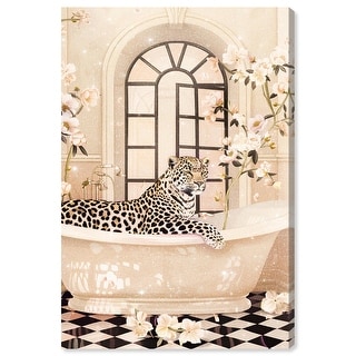 Bathtub Relax Cheetah Bathroom Wall Art Wrapped Canvas Print by Art ...