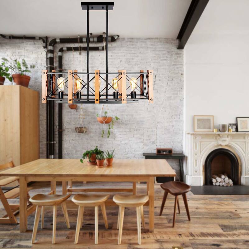 Modern Industrial Rectangle kitchen island lighting, Antique Crystal ...