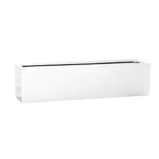 Glossy White Rectangular Planter Box for Outdoor Plants - Elegant Long ...