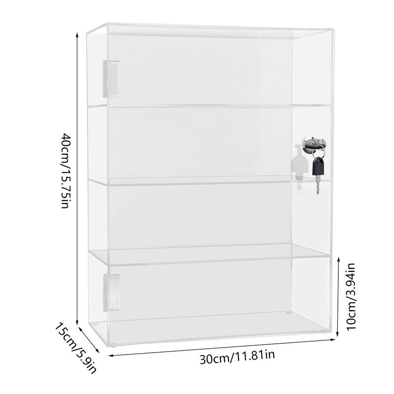Clear Countertop Display Case 4 Layer Acrylic Showcase - 4 Layers ...