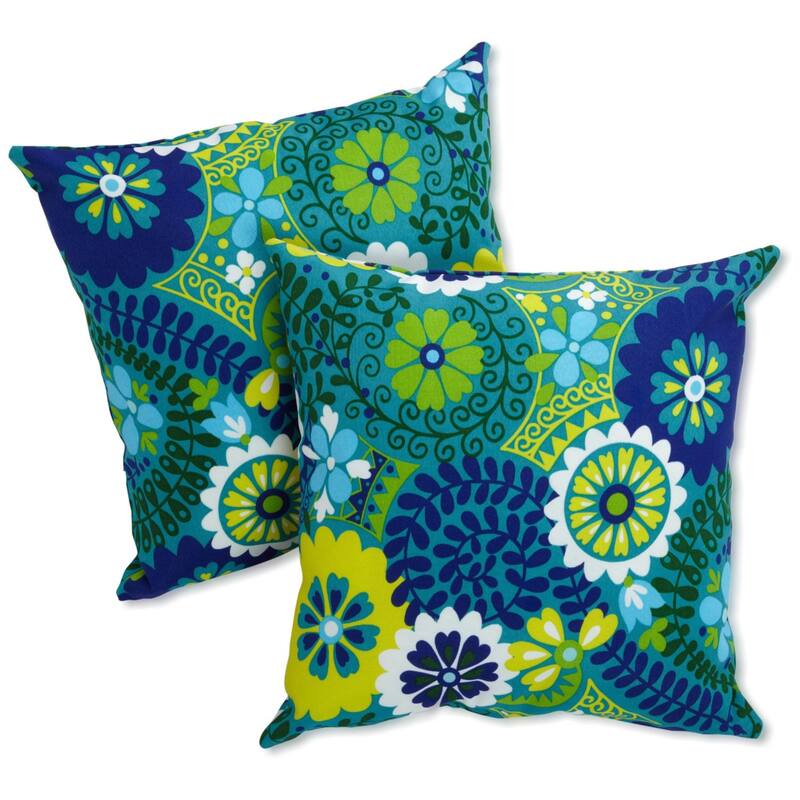 17-inch All-weather Outdoor Throw Pillows (Set of 2, Multiple Patterns ...