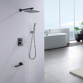 Shower System Wall Mount Shower Fixtures with Tub Faucet Spout - Bed ...