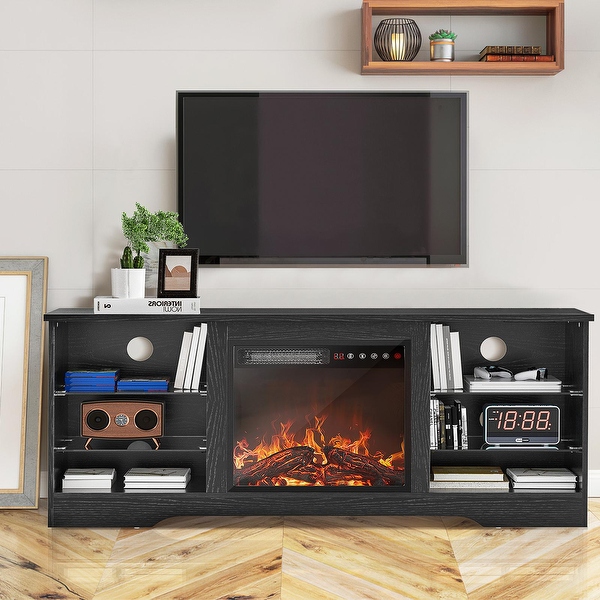 Bossin 58 Fireplace TV Stand with 18 Electric Fireplace Modern Entertainment Center for 65 TVs TV Cabinet On Sale Bed Bath Beyond 41235823