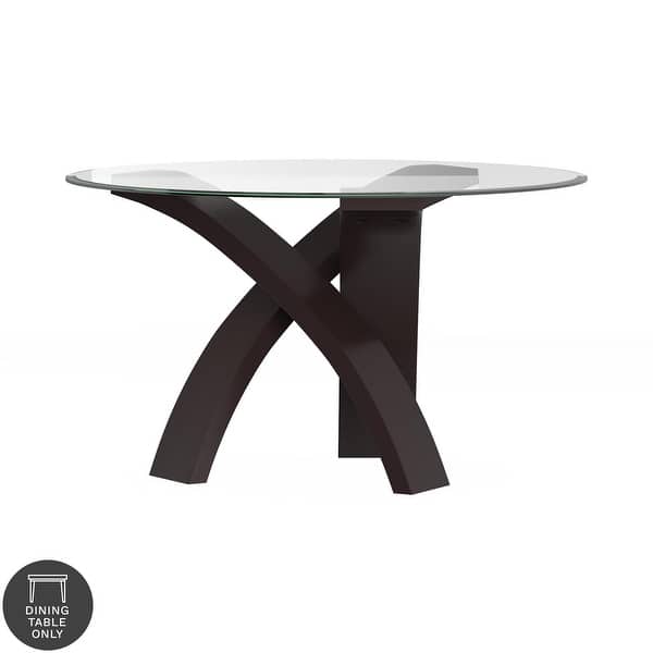 Furniture of America Zibo Contemporary 52-inch Glass Top Dining Table ...