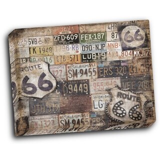 Route 66 Horizontal 20x16 Gallery Wrapped Stretched Canvas - Bed Bath ...