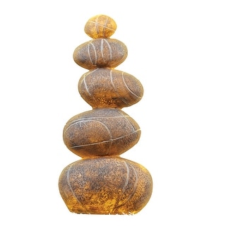 Solar LED Lighted Stack of 5 Balancing Stones Garden Sculpture - 5.94 x ...