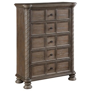 Emmett Traditional Wood 5-drawer Bedroom Chest Walnut - Bed Bath ...