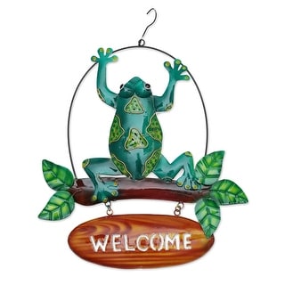 Novica Handmade Frogs Realm Iron Welcome Sign - Bed Bath & Beyond ...