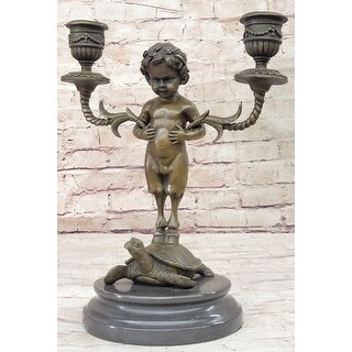 Baby Satyr Bronze Candelabra Sculpture Handmade Original Art By Aldo ...