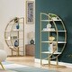 Open Round/ Half Moon Shape Bookshelf with Gold Metal Frame - Bed Bath ...